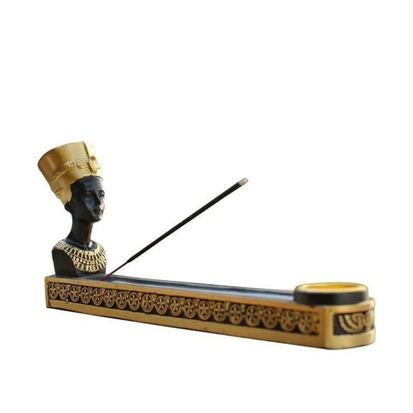 Other | Cleopatra Egypt Resin Incense Burner Base Holder Figurine Cone ...